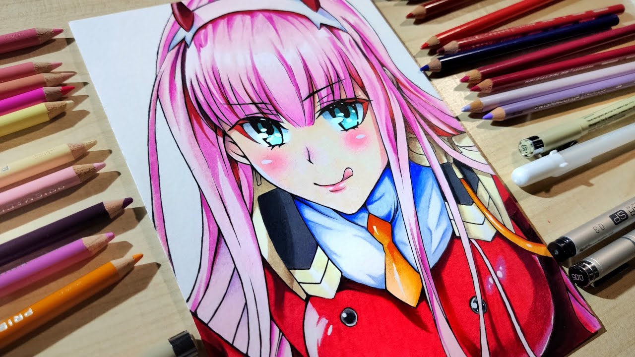 Darling in the franxx | Drawing - ZERO TWO | Como dibujar a Zero two ...