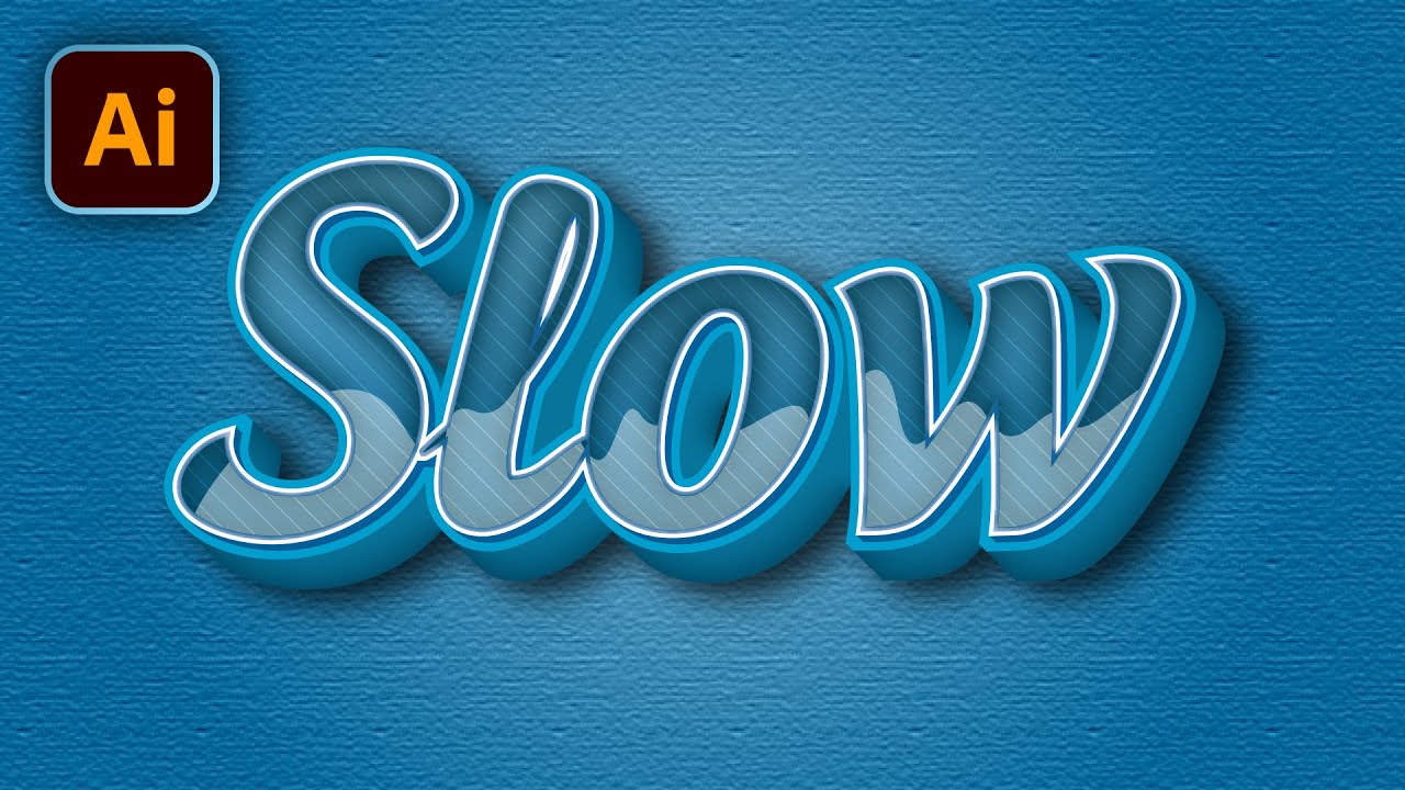 Create Slow 3D Text Effect in Illustrator - YouTube