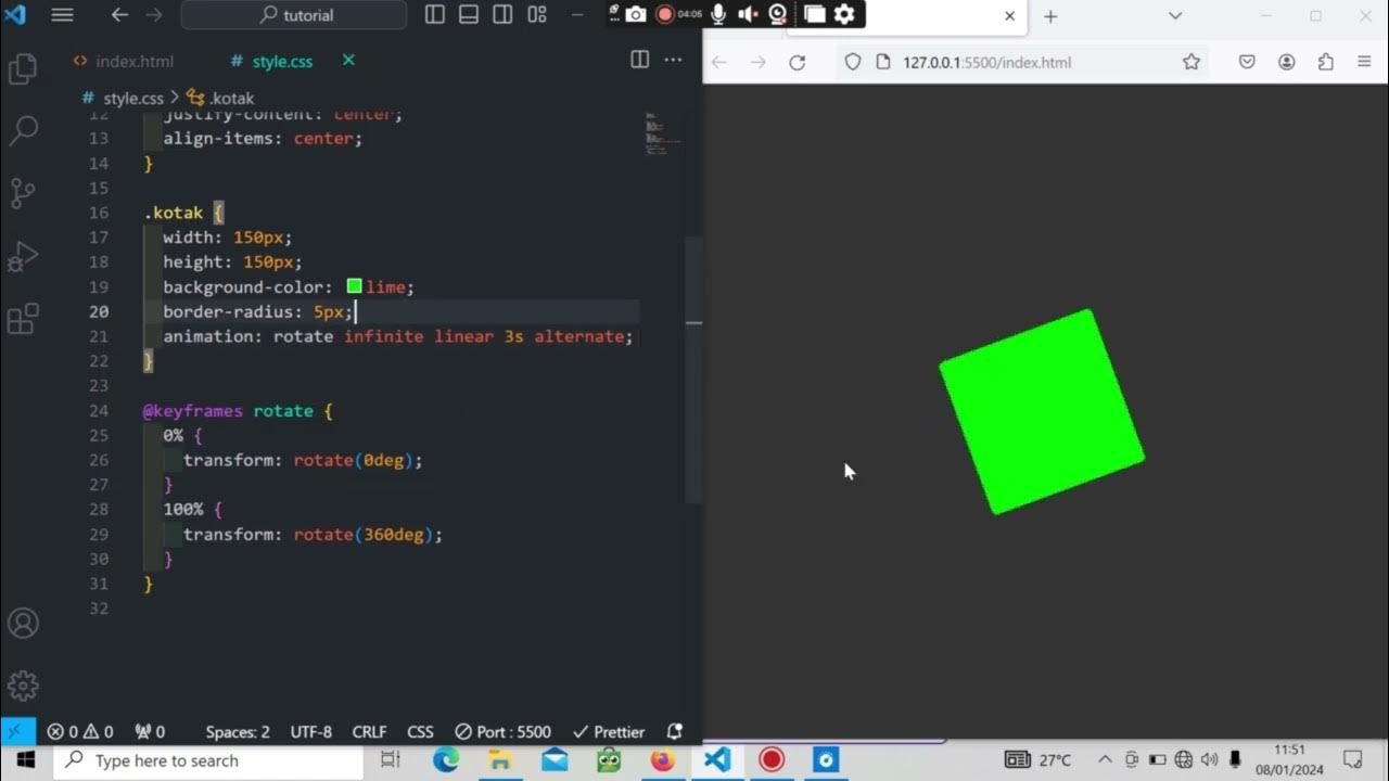 Cara menggunakan CSS Animation - YouTube