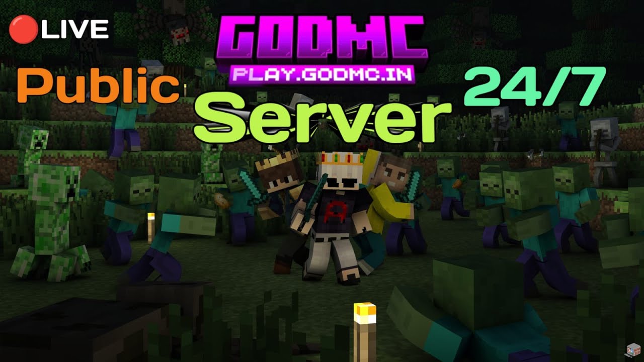 GODMC LIVE || PUBLIC MINECRAFT SMP 24/7 JAVA + BEDROCK | FREE TO JOIN # ...