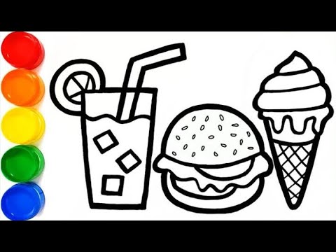 How to Draw Fast Food for Kids | Fast Food Drawing Easy Step by Step ...