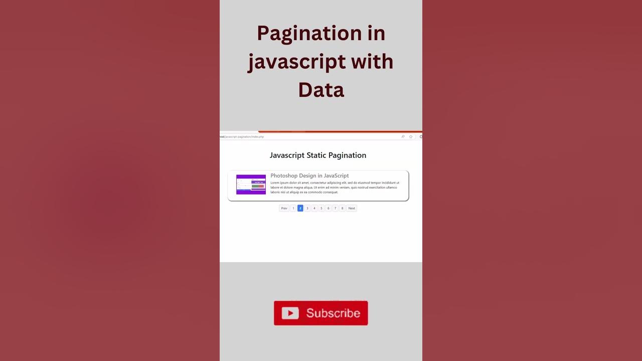 Make JavaScript Pagination Look AMAZING with Data! - YouTube