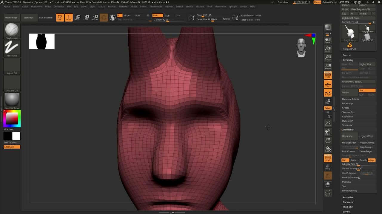 Zbrush Dynamesh Zremesh and Subtools - YouTube