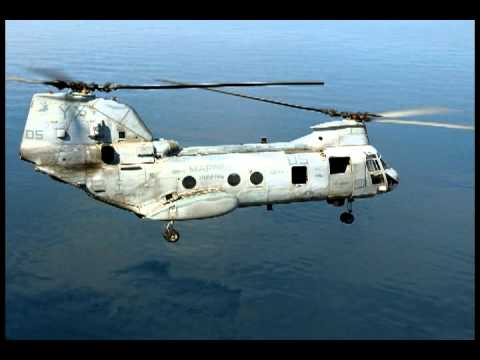 Boeing Vertol CH-46 Sea Knight helicopter engine - idle sound effect ...