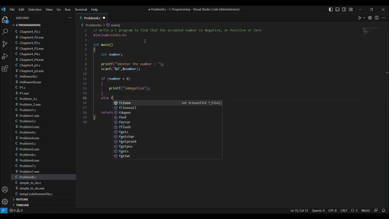 C Program to Check Positive, Negative or Zero: A Step-by-Step Tutorial with VS Code | # ...