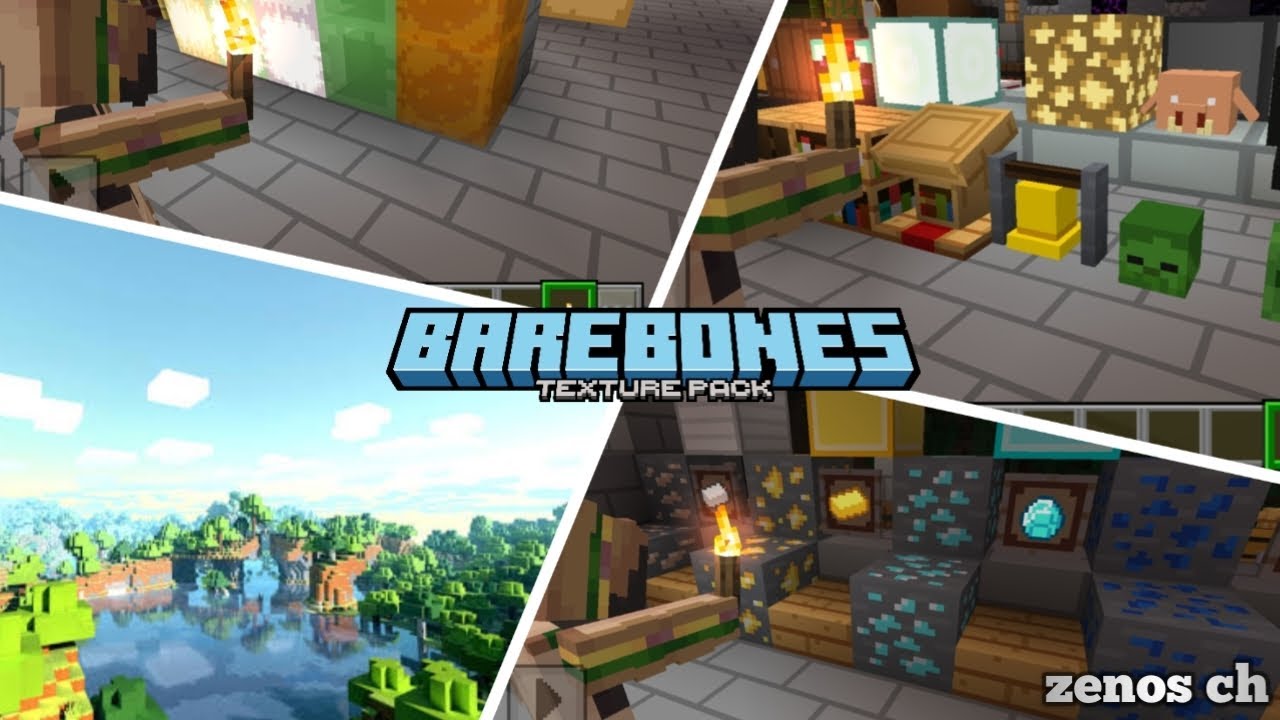 Bare bones (1.20-1.21) - texture pack For Minecraft MCPE - YouTube