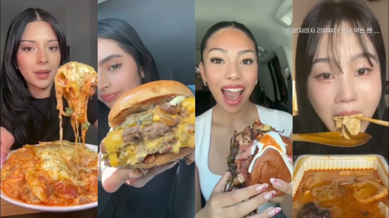 TIK TOK SAVORY MUKBANG COMPILATION | Buldak, Taco Burritos, Chipotle etc... - YouTube