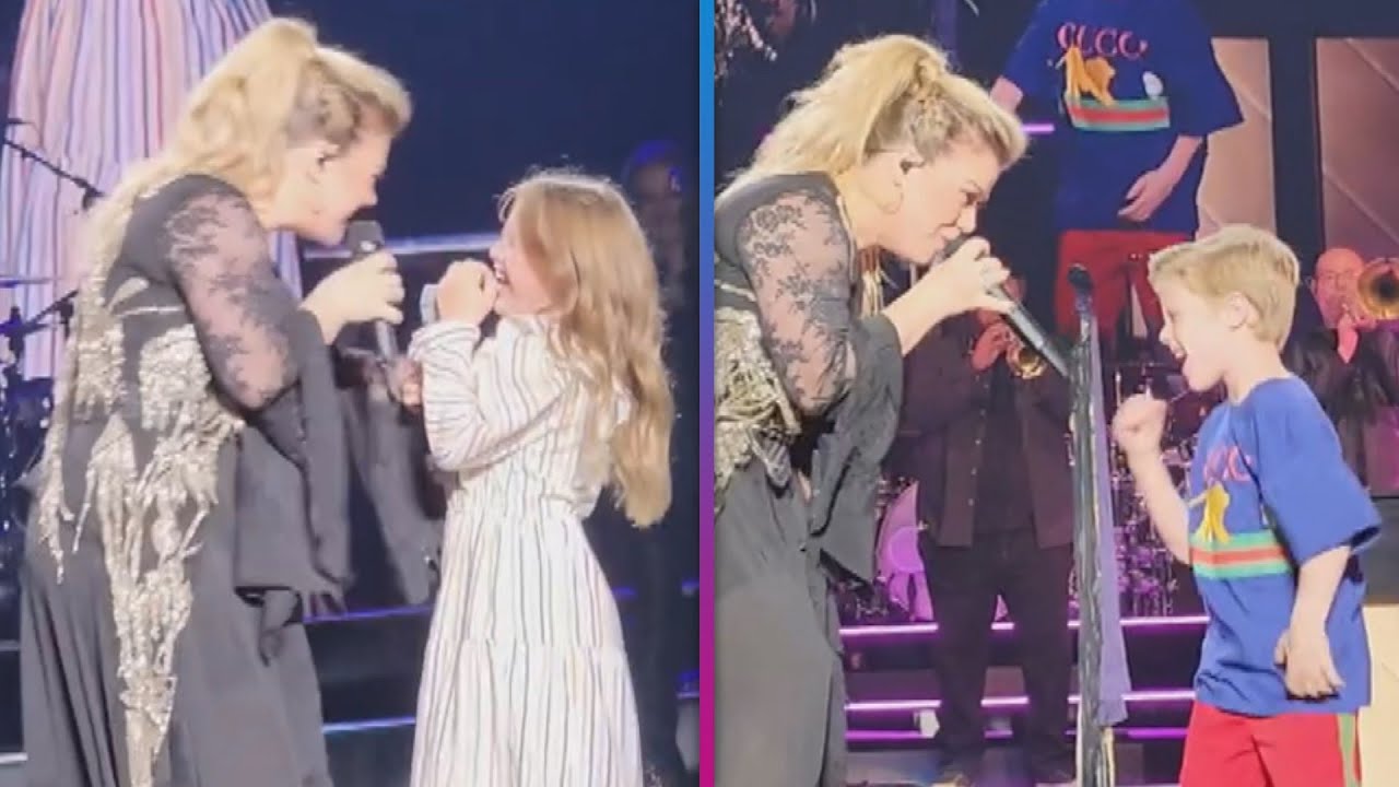 Watch Kelly Clarkson's Kids SING With Her on Stage - YouTube