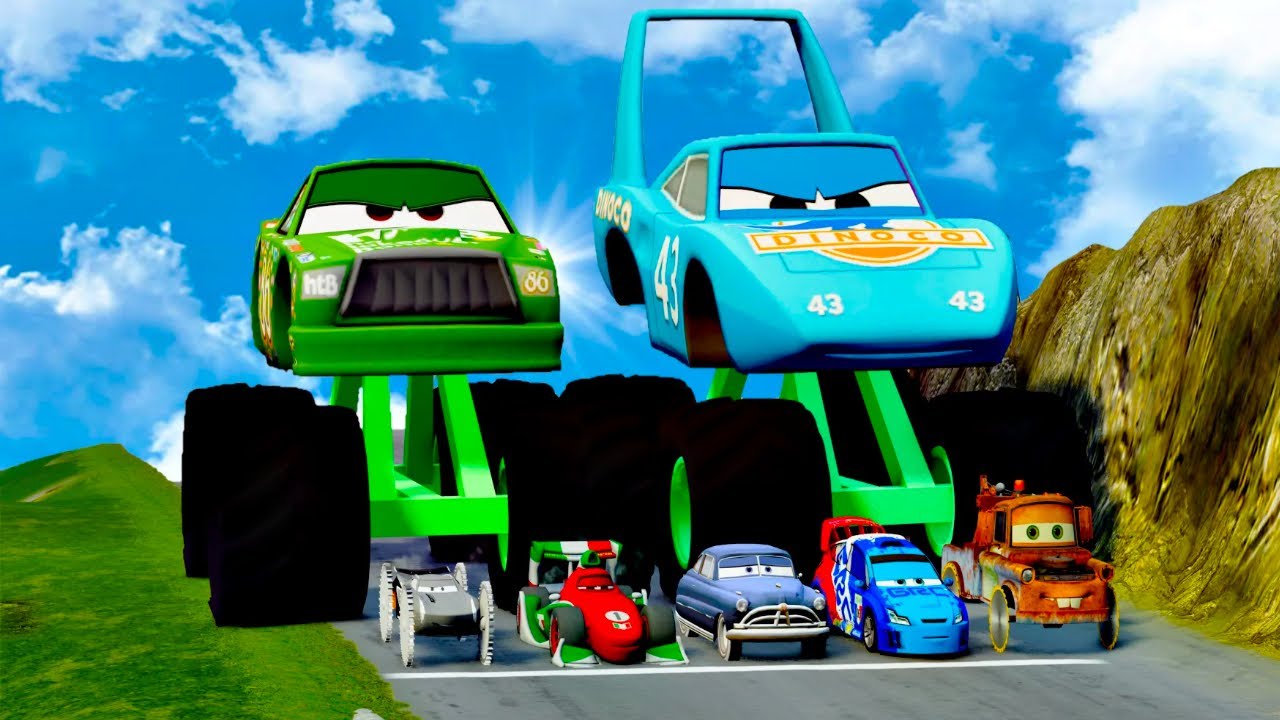 Big & Small Colors Dinoco King with BTR wheels vs Thomas Train | BeamNG ...