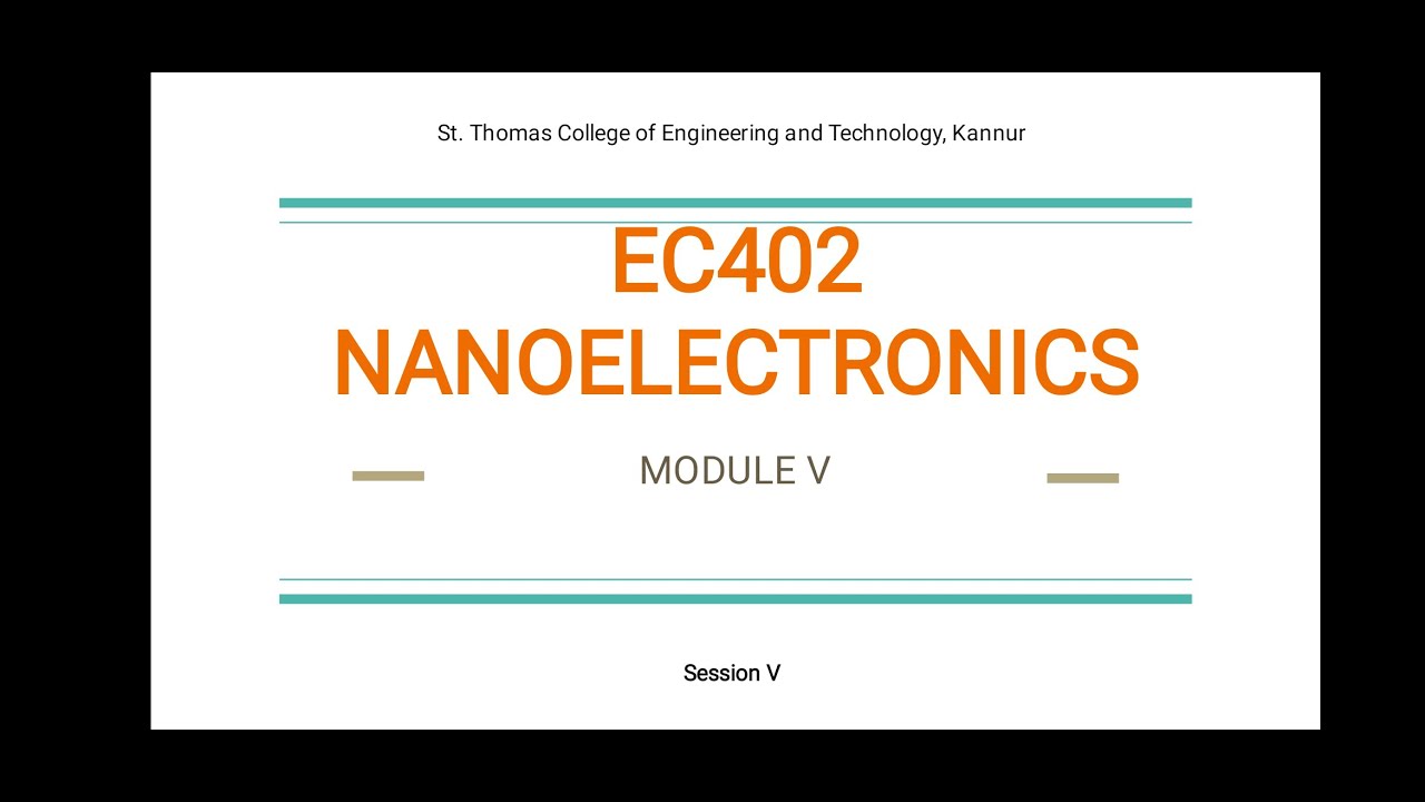 EC402 Nanoelectronics Session5 - YouTube