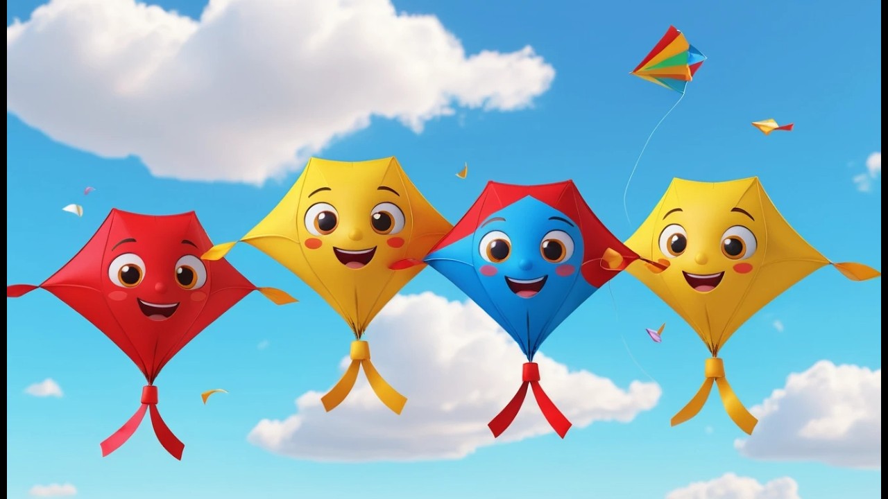 Three Little Kites Soar Soar Soar | Sky High Colors & Counting Song ...