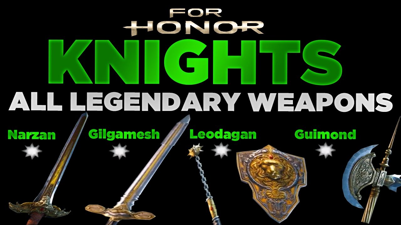 ALL LEGENDARY KNIGHT GEAR IN FOR HONOR - Peacekeeper, Warden, Conqueror ...