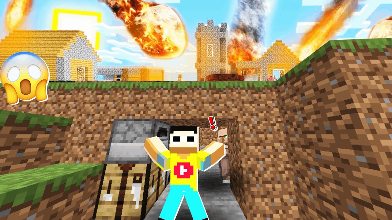 I Created Bunker To Survive Meteor RAIN In Minecraft - YouTube