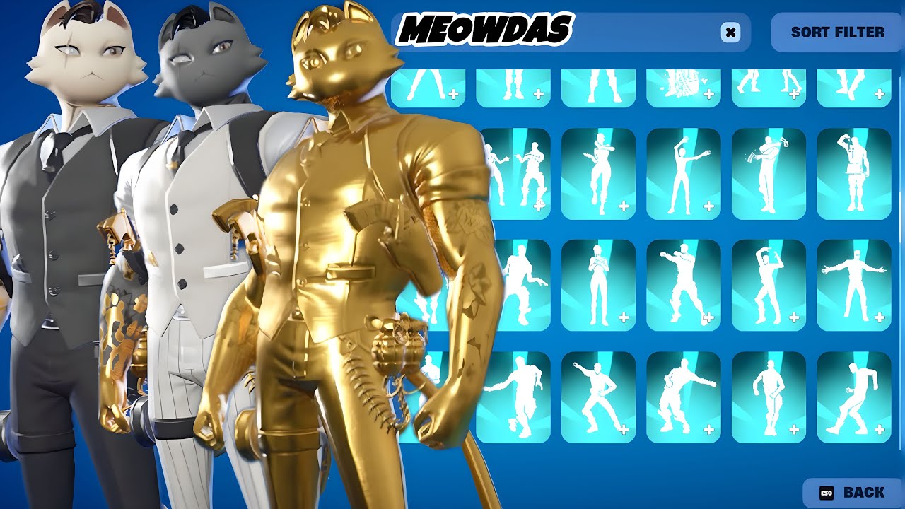 New MEOWDAS Skin Showcase with Best Icon Series Dances & Emotes ...