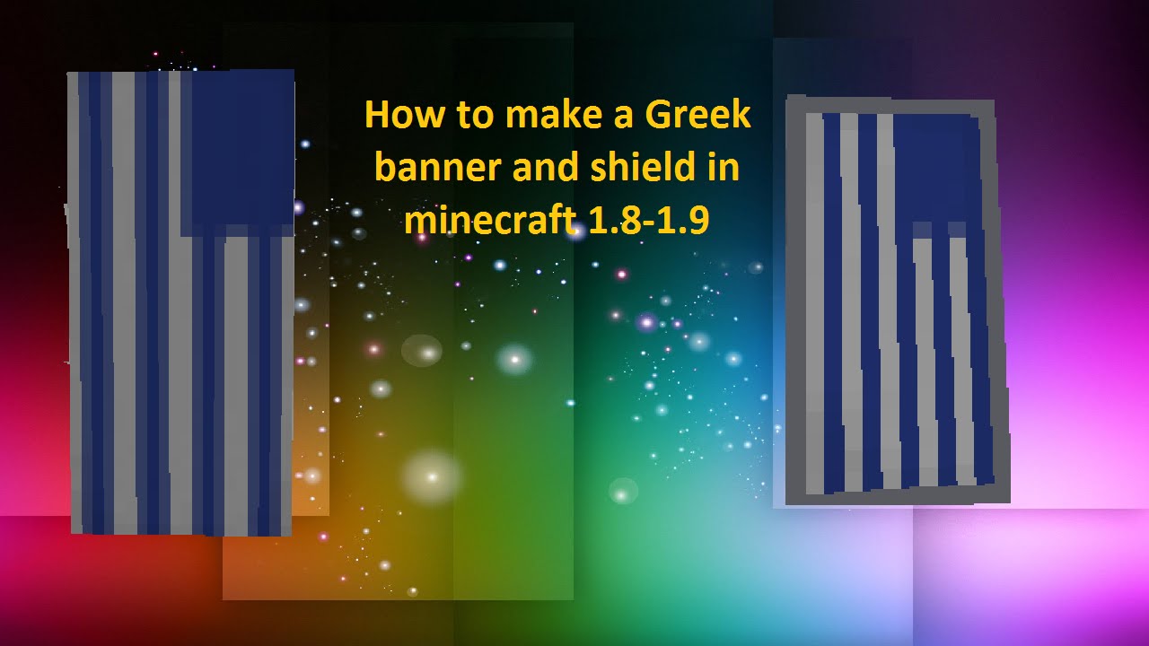 Greek shield and banner in minecraft 1.8-1.9 - YouTube