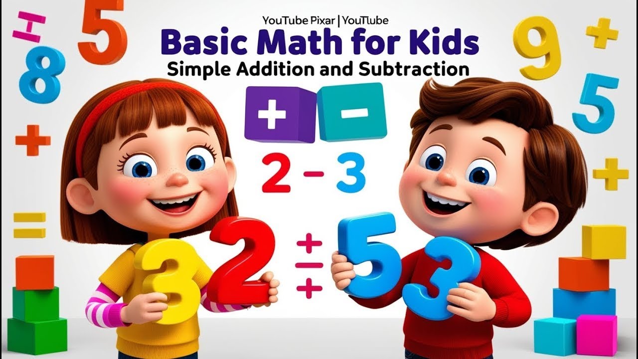 Basic Math for Kids | Simple Addition and Subtraction | Kids Learning ...