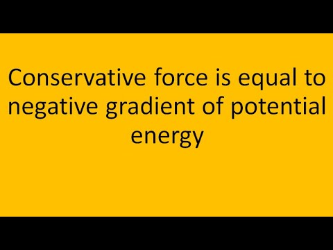 To show that force is equal negative gradient of potential energy - YouTube