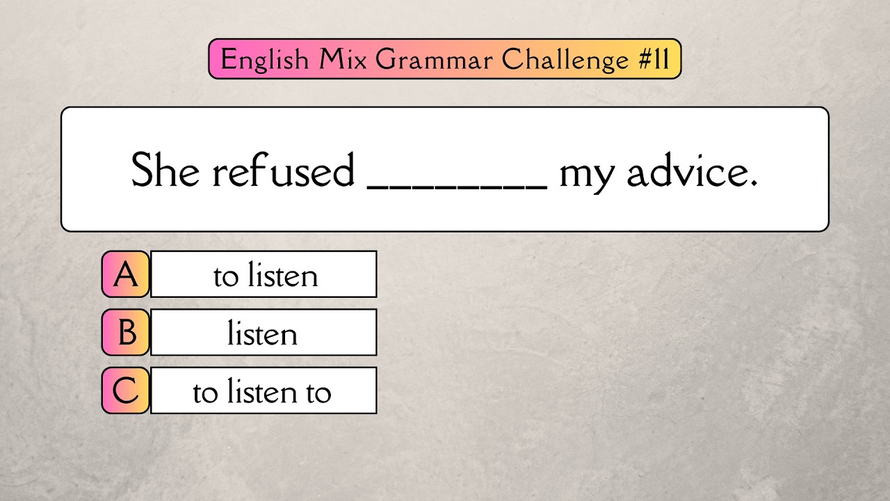English Mix Grammar Test | Can you score 20/20? - YouTube
