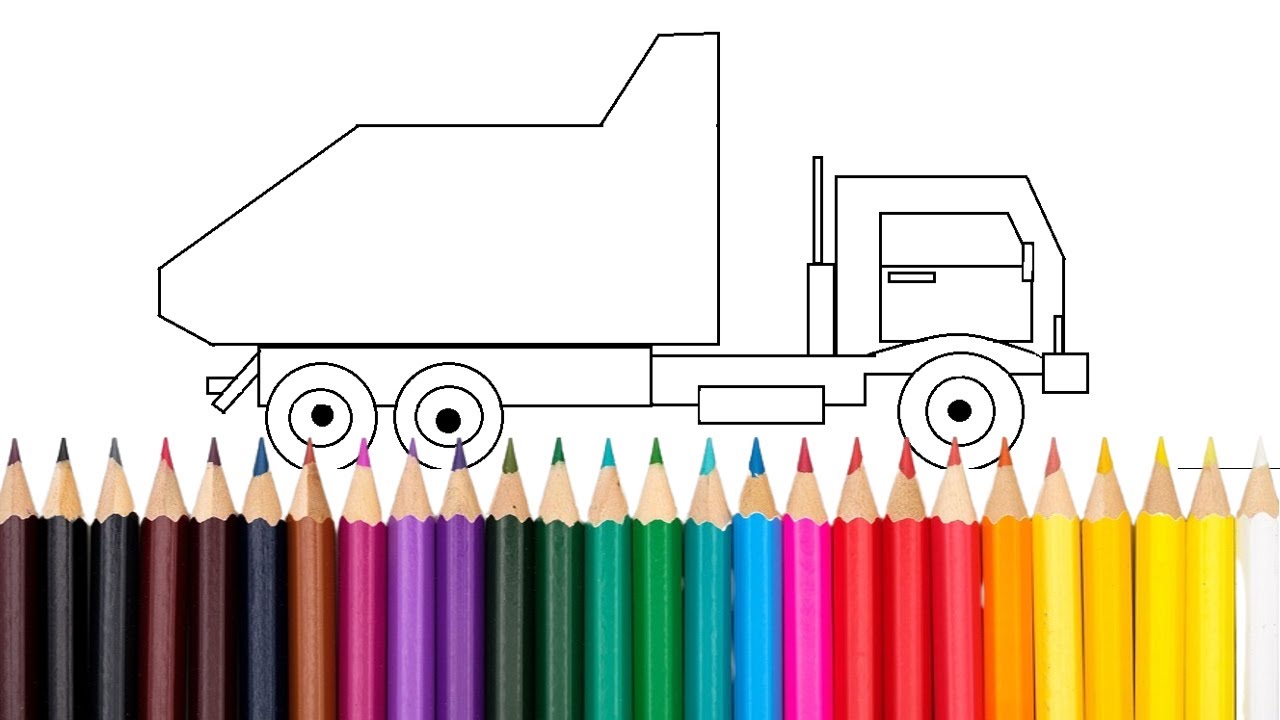 How to draw a Truck for kids, Painting for kids, color fillup in truck ...