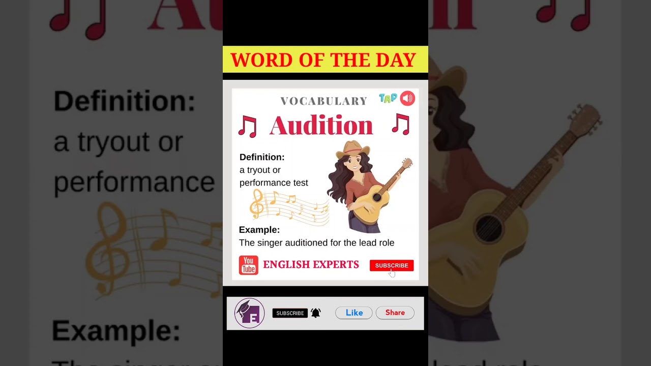 Word of the day "AUDITION" | English Vocabulary | #Englishexperts # ...