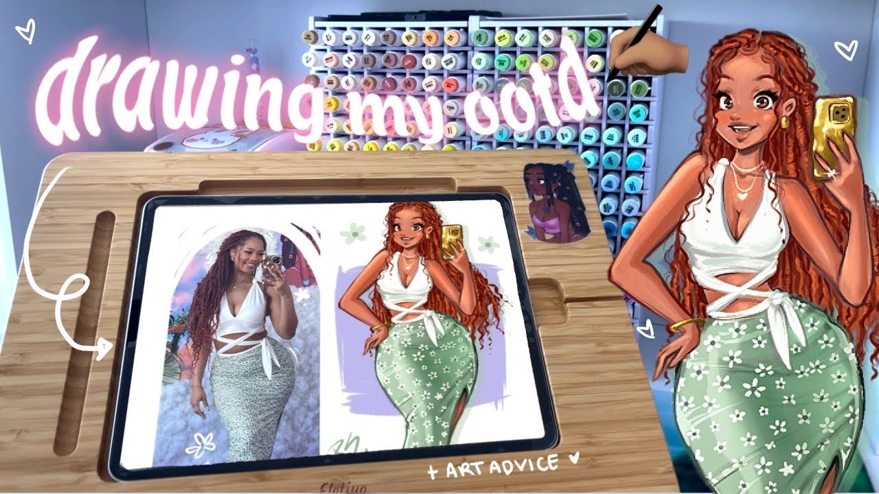 Draw with Me | OOTD + Art Advice and Encouragement 💗 - YouTube