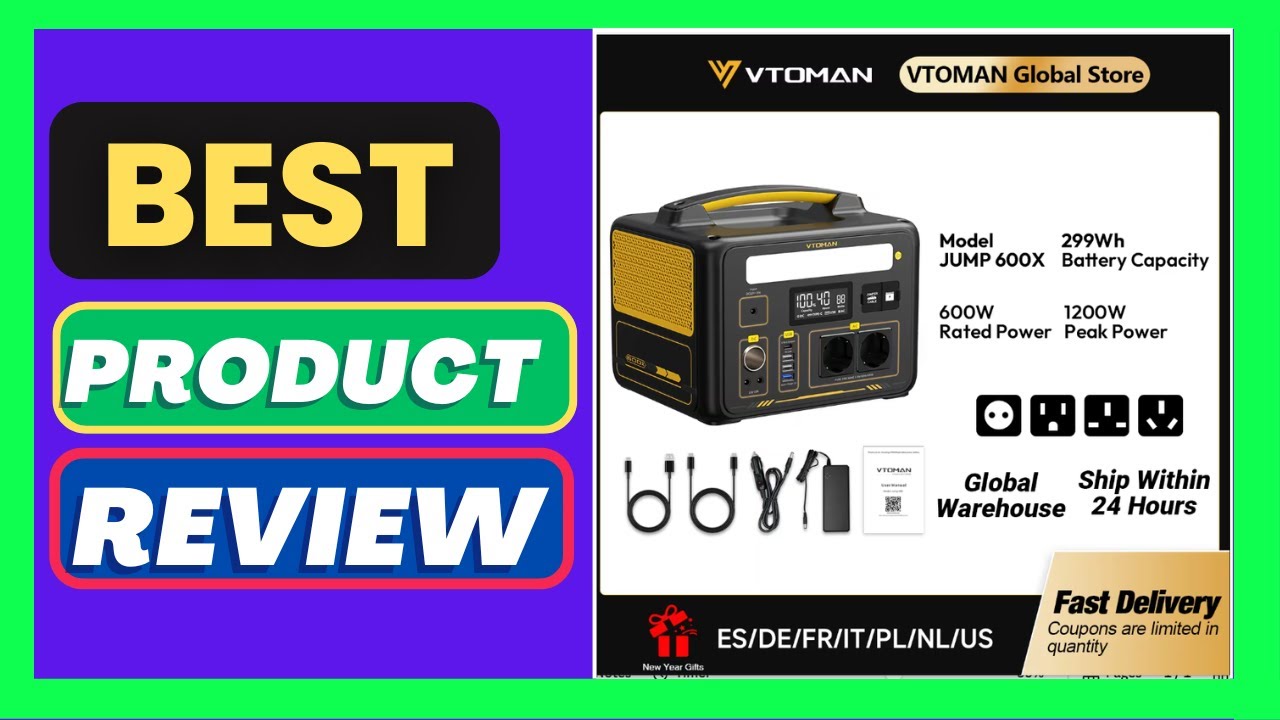 VTOMAN JUMP 600X Portable Power Station 299Wh - YouTube