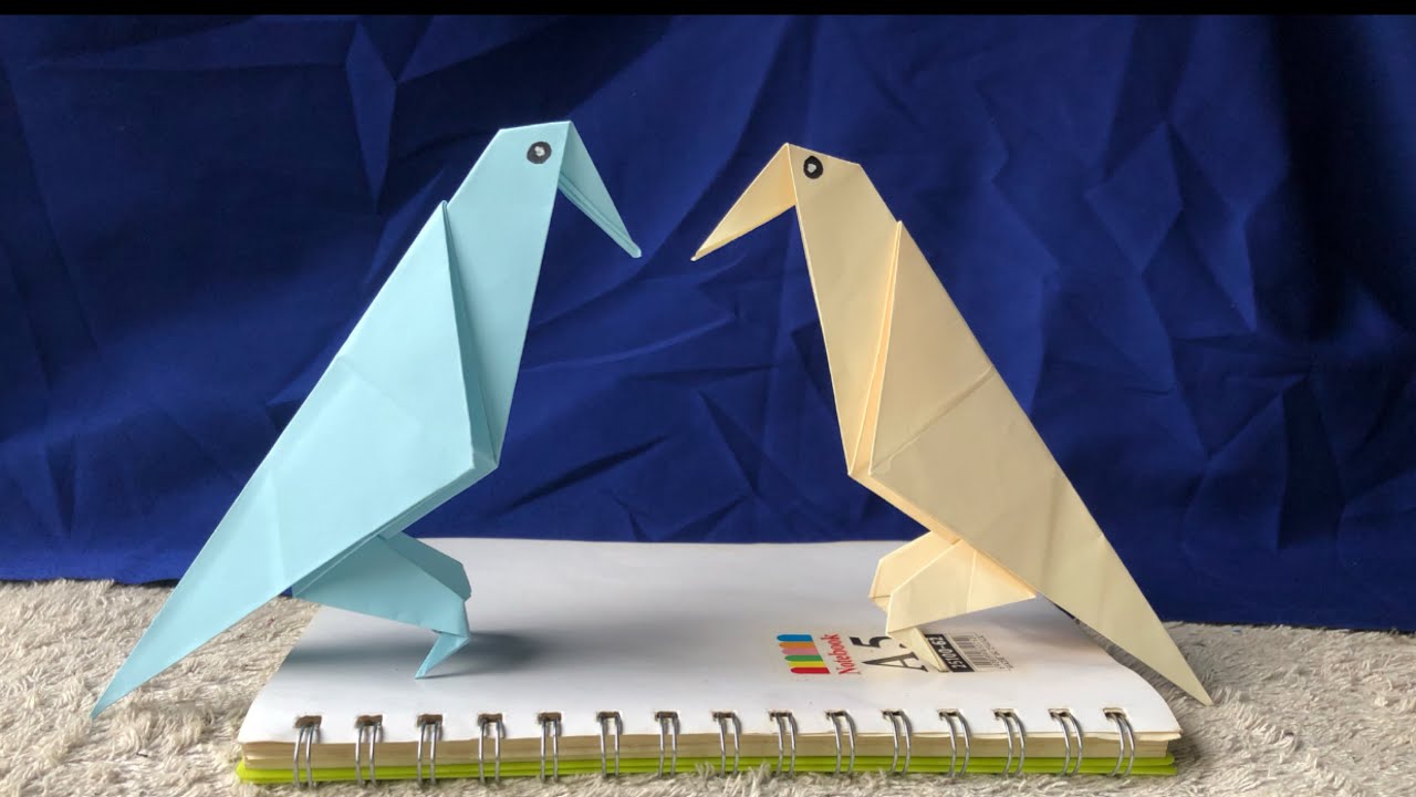 របៀបបត់ក្រដាសធ្វេីក្អែក ងាយបំផុត | How to make paper crow | Origami ...