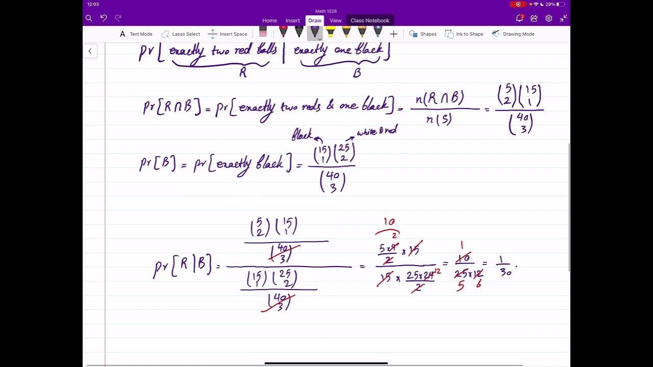 Labtube-(Finite Math)-Examples of Conditional Probability: A bag of balls of different colors ...