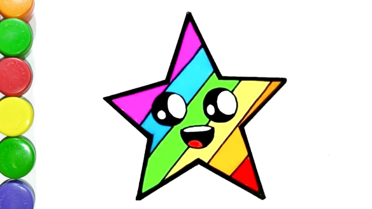 How to Draw and Coloring a Star || Easy steps to draw Star for kids ...