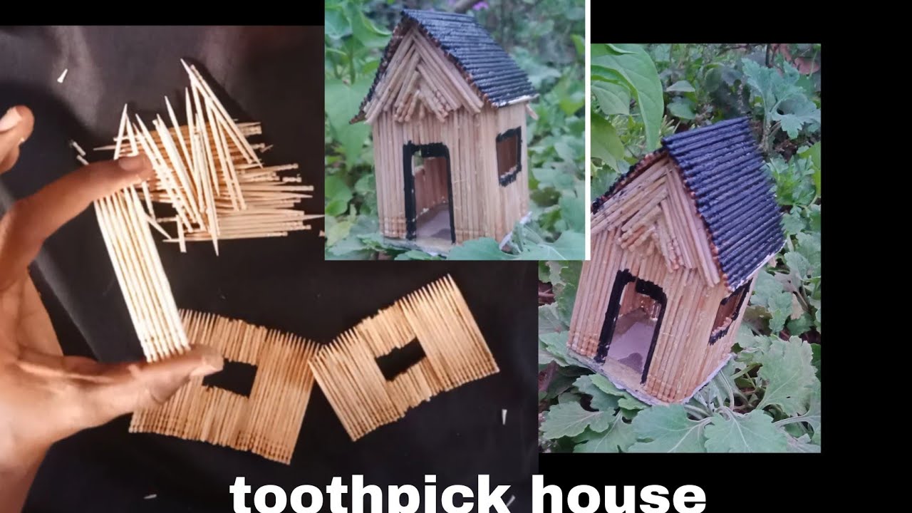 Toothpick craft | crafts | art | house | toothpick house | five minutes ...