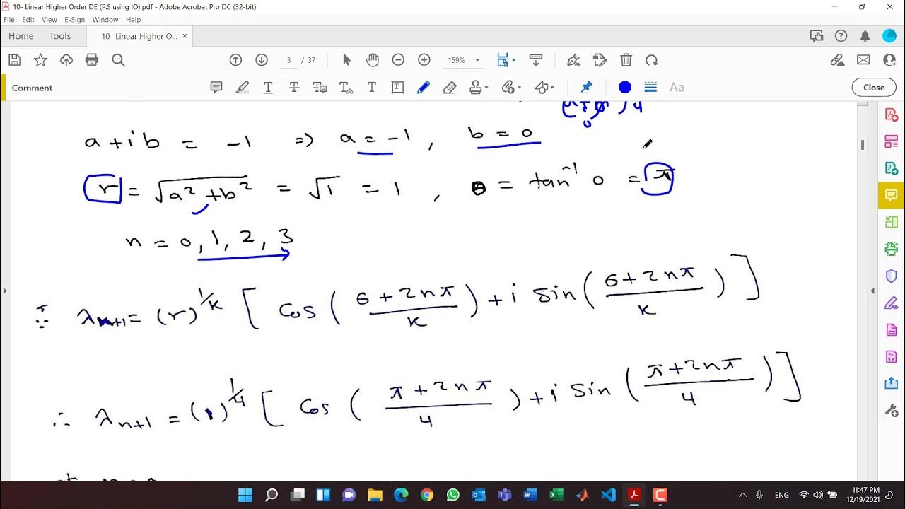 linear higher order differential equation with constant coefficient part (1) - YouTube