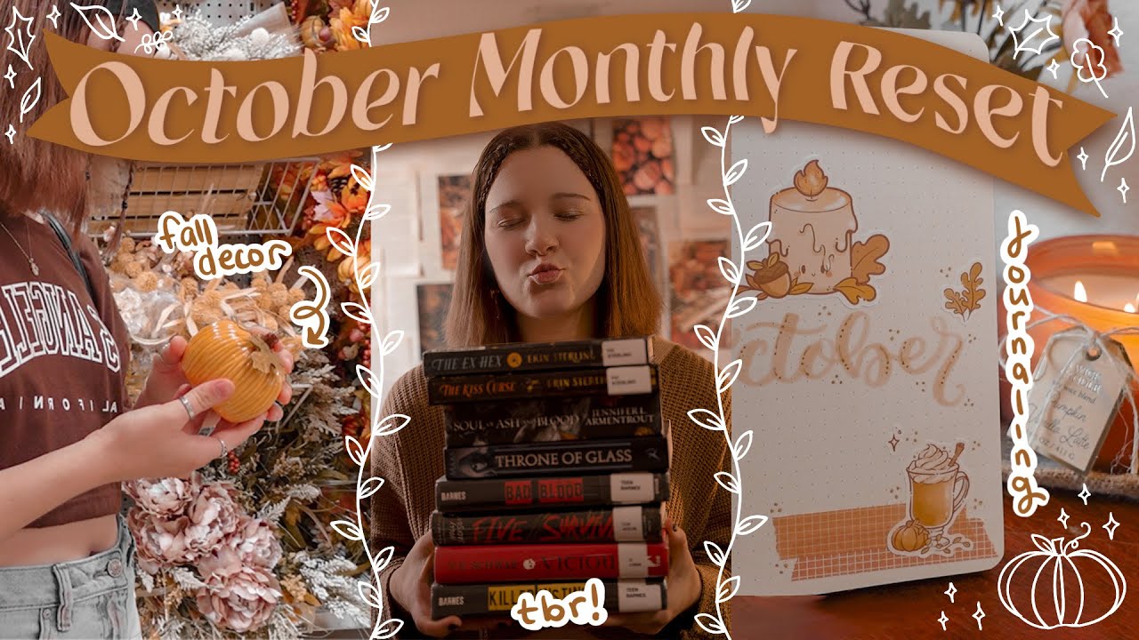 october monthly reset 🍂 decorating for fall, monthly tbr & journal set ...