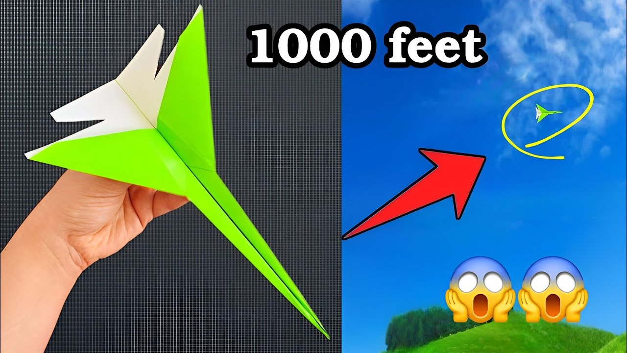 How to make a jet paper airplane that flies far over 1000 feet - YouTube