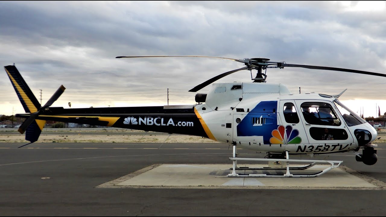 NEW LIVERY NBC4LA AS350 Start-Up & Takeoff N358TV & Bonus AS350 N48B ...