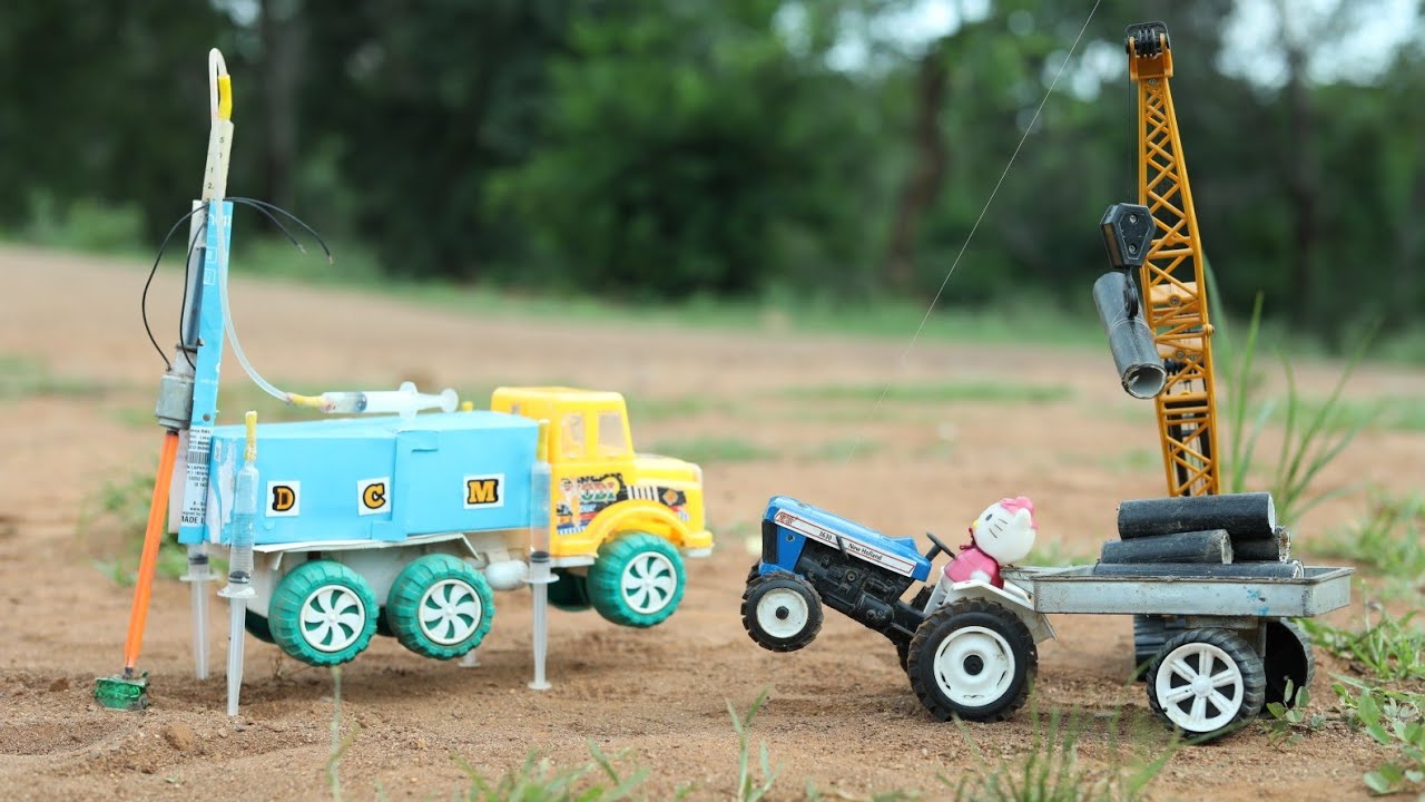 Borewell Drilling | 100% Water | Dump Truck | New Holland 3630 Tractor ...