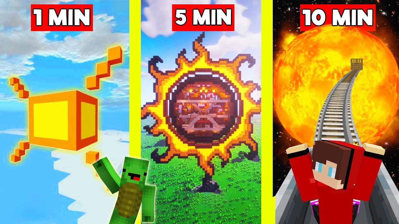 BASE INSIDE SUN Build Battle In Minecraft - NOOB VS PRO CHALLENGE ...