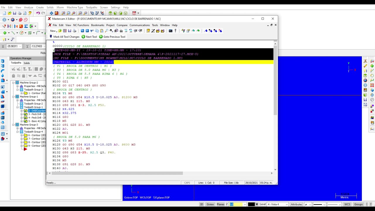 Cómo Post-procesar un programa con Mastercam - YouTube