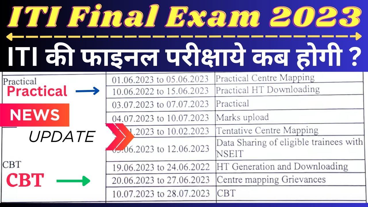 ITI Final Examination Time Table 2023 - YouTube