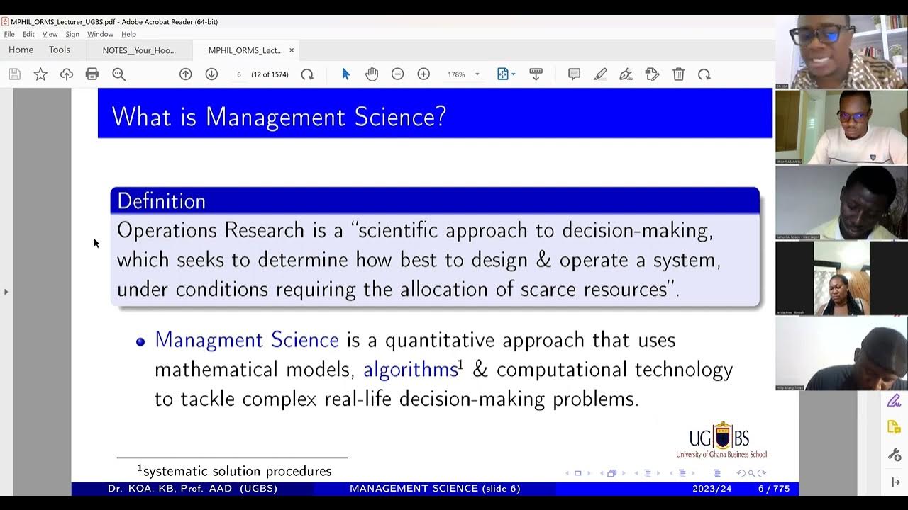 MS L1 Introduction to Management Science - YouTube
