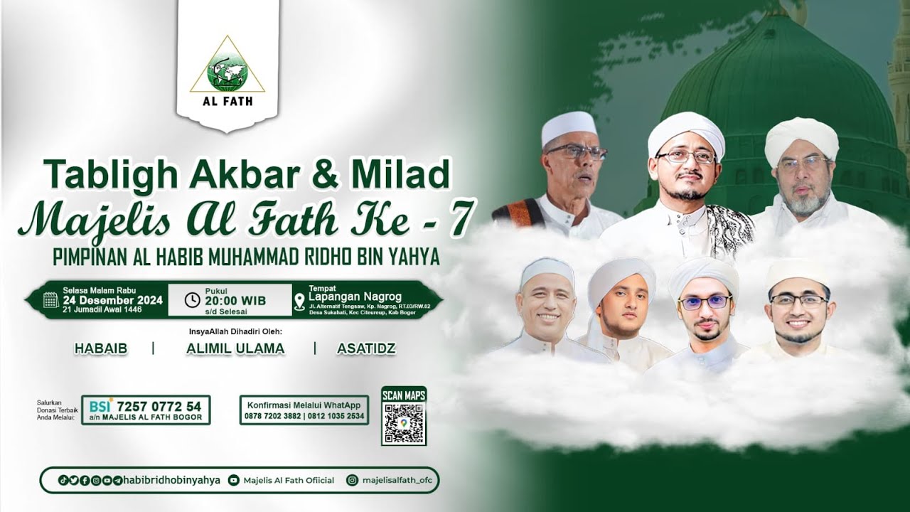 LIVE - TABLIGH AKBAR & MILAD KE-7 MAJELIS AL FATH | ALHABIB MUHAMMAD ...