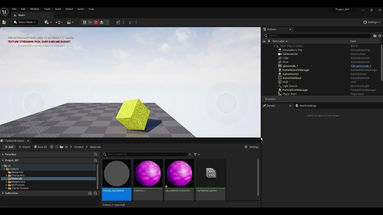 UE5 Blueprints Tutorial 022-8 Nodes: Set Scalar Parameter Value, Get Time in Seconds - YouTube