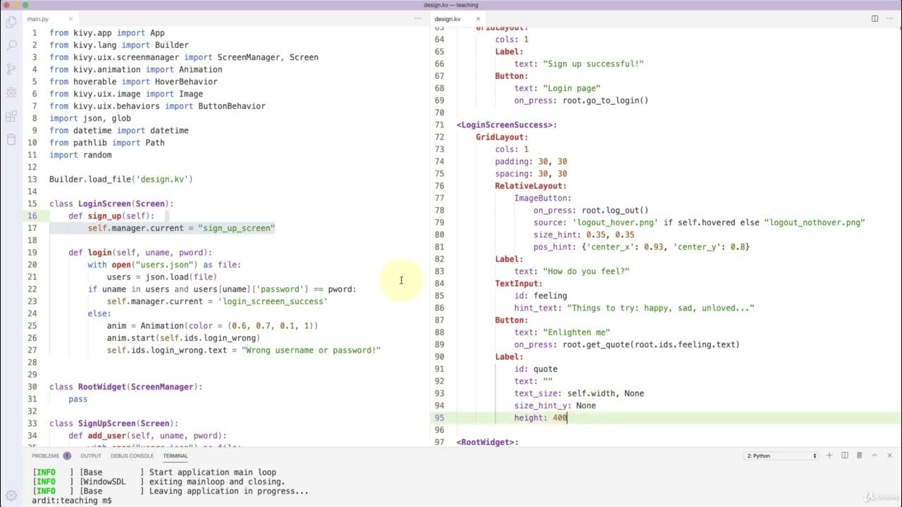 Python 24.14 Application5 Build mobileapp by python - Making a Scrollable Area - YouTube