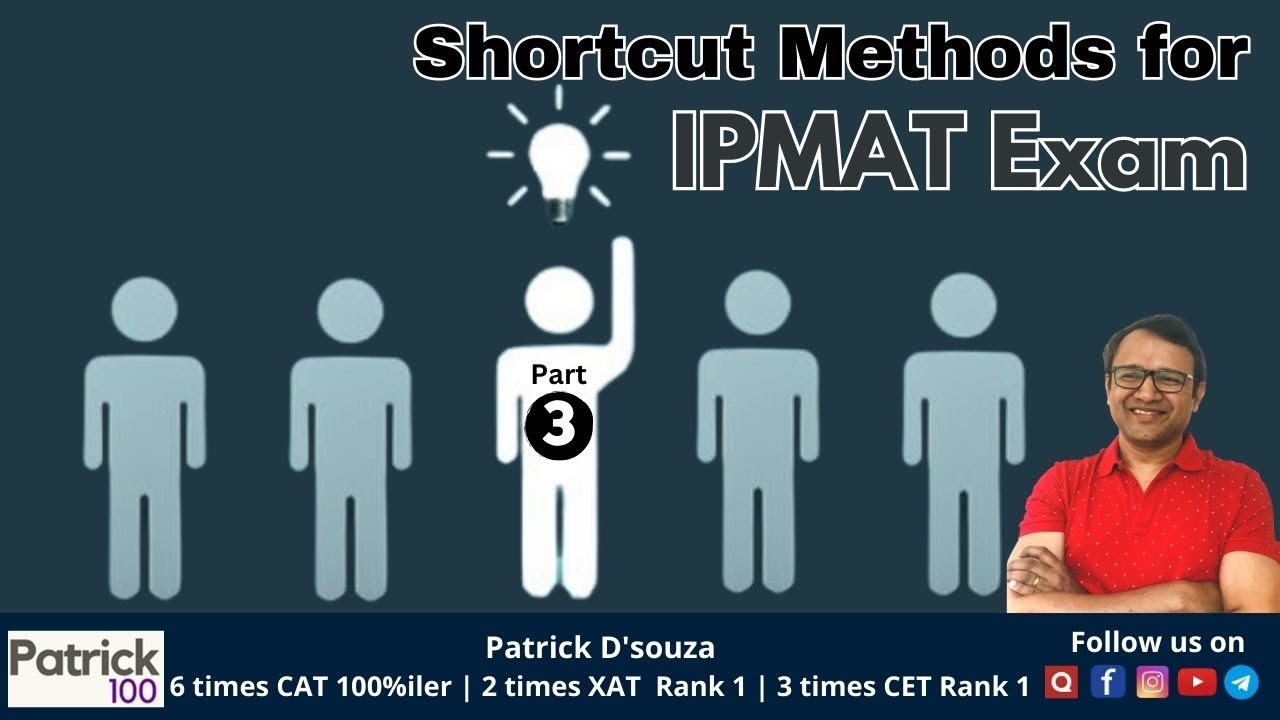 Shortcut Methods for IPMAT Exam 3 | IPM | Patrick Dsouza | 6 times ...