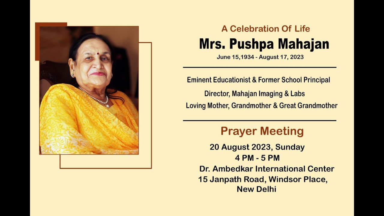 Prayer meeting \\ Mrs. Pushpa Mahajan, - YouTube