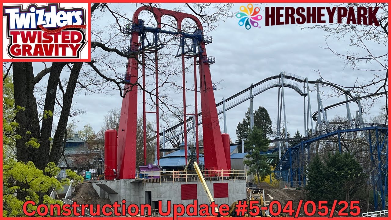 Twizzler’s Twisted Gravity Construction Update #5-April 5th, 2025 Hersheypark - YouTube