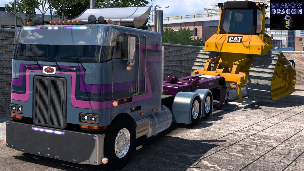 Riding In Style: JON RUDA Peterbilt Cabover 362 HUALING A Giant Cat D6N ...