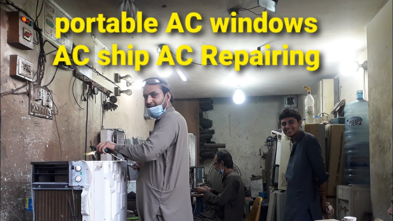 portable AC ship windows Repairing in Jackson market - YouTube