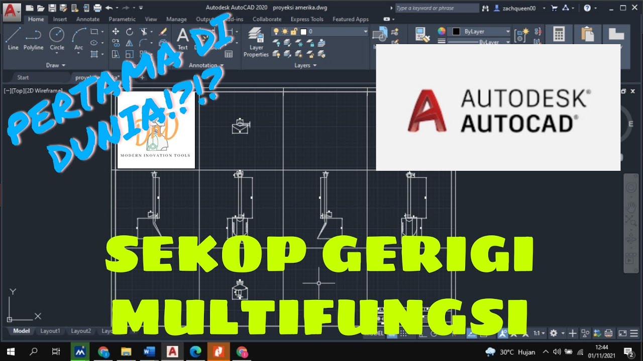LAB GARTEK UPNVJT - Video AutoCAD 2D Sekop Gerigi Multifungsi - YouTube