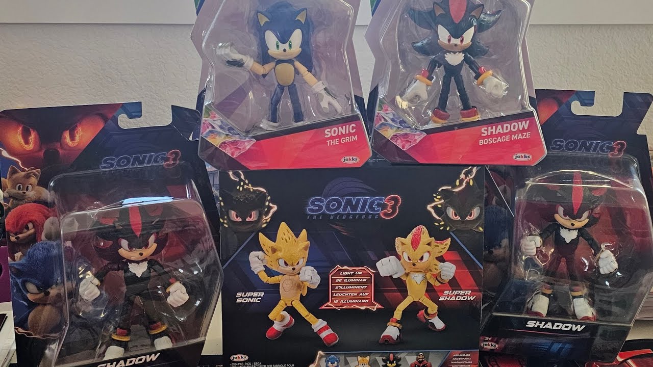 Light UP! SONIC the Hedgehog 3 Movie Super Shadow 2 pack Jakks Pacific ...