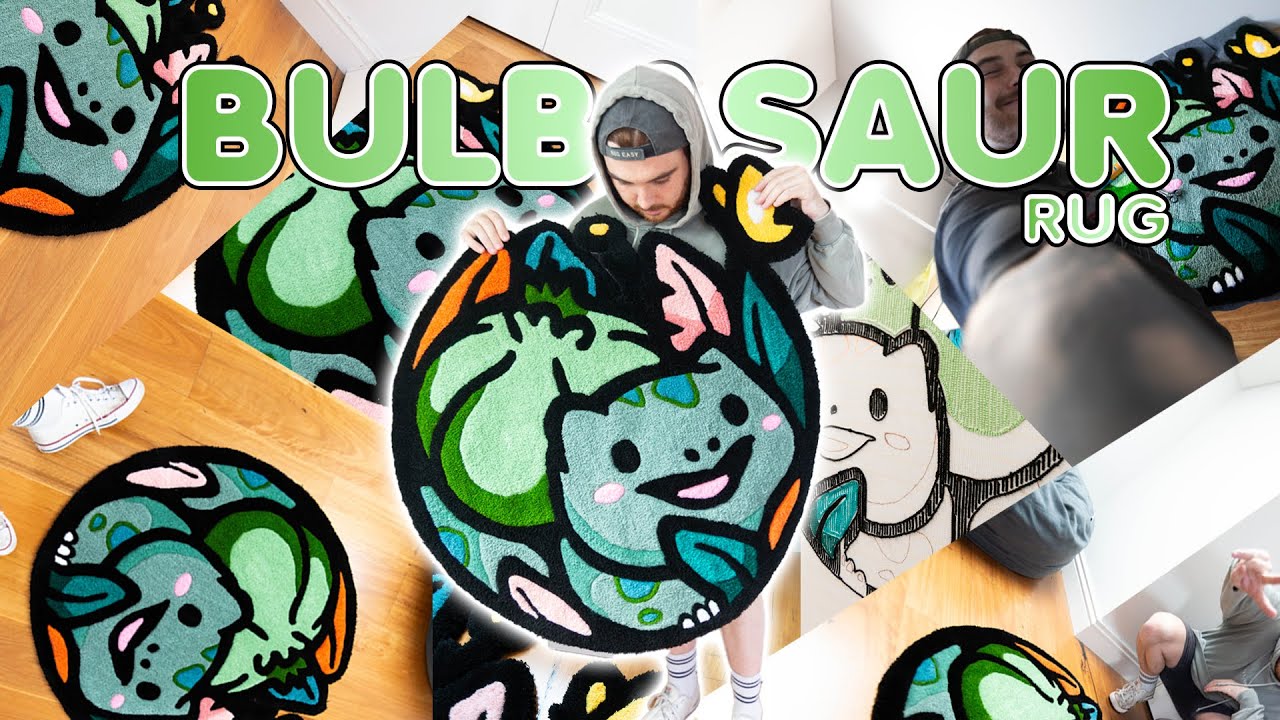 Custom Bulbasaur Rug | Tufting Process Start to Finish | Crazy Custom ...
